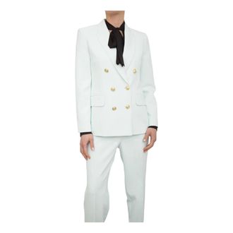 Nenette Femme, Vestes, Bleu, Taille: 42 FR Veste Double-Breasted Cady Poly Aqua