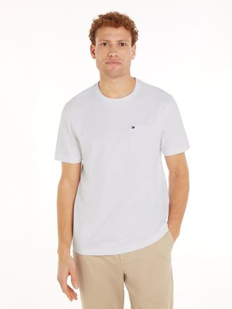 Tommy Hilfiger T-Shirt TOMMY HILFIGER ESSENTIAL SOLID POCKET TEE, Herren, Gr. XXL, wei&szlig;, Single Jersey, Obermaterial: 100% Baumwolle, regular fit, Rundhals, Shirts T