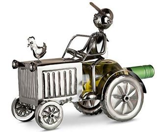 Gilde Weinflaschenhalter Metall vernickelt - Flaschenhalter - Weinständer - Fabr: Silber - Höhe 25 cm