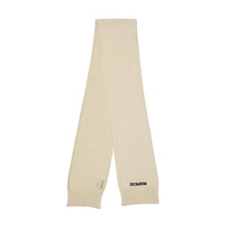 Valentino Garavani Cream Embroidered Knit Scarf - - Accessories - Herren - Beige - ONE SIZE