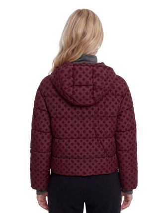 Guess Steppjacke NEW DAISY CROP LOGO PUFFER mit verstellbarem Saum, 4G-Velours-Logos