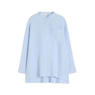 Max Mara Pocket Leinenhemd - - Blouses & Shirts - Damen - Blau - XS