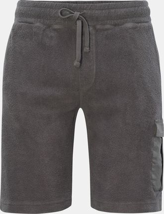 04651/ Herren - Fleece-Cargo-Shorts Oyster grau