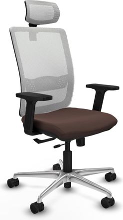 Piqueras y Crespo Ergonomischer Stuhl mit Haches Lendenwirbelst&uuml;tze mit 2D-Armlehnen und Kopfteil, h&ouml;henverstellbar und neigbar. Ausgestattet mit Syncro/Traslack und in