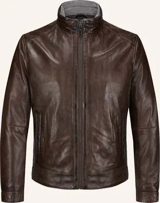 Milestone Lederjacke Msbarney Mit Herausnehmbarer Blende braun