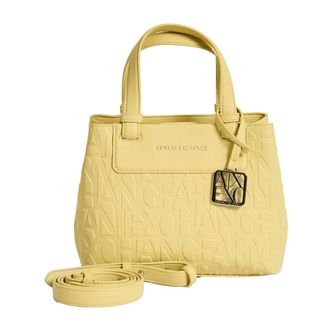 A|X Armani Exchange Femme, Sacs, Jaune, Taille: ONE Size Handbag with allover logo