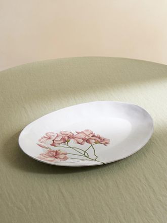 Astier De Villatte Plat En C&eacute;ramique X John Derian Nerium Oleander - Blanc