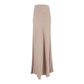 Fabiana Filippi Femme, Jupes, Brun, Taille: 40 FR Gonna Svasata in Fluido Mano Pesca