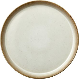 Bitz Teller, Speiseteller, Essteller aus Steinzeug, 27 cm im Durchmesser, Creme/Creme