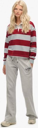Superdry Athletic - Ausgestellte Jogginghose in meliertem Grau mit Stickerei