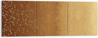 Arttor Wandbilder Dekoration Wohnzimmer Abstraktion Bier Gelb Mehrteilige Bilder auf Leinwand 150x50cm Leinwandbild Schlafzimmer Set 3 teilige Wand Kunstdruc