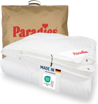 Paradies 4 Jahreszeiten Bettdecke 155x220 cm - Prima Varietta Bio, Kn&ouml;pfbare 4-Jahreszeitendecke 155 x 220