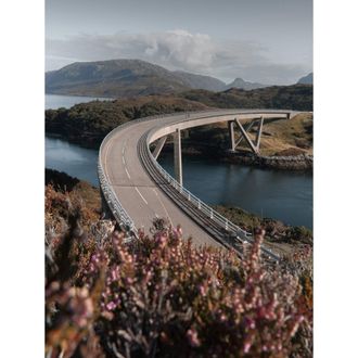 Wee Blue Coo Kylesku Bridge Sutherland Scotland Landscape Photography Large Wall Art Poster Print Thick Paper 18X24 Inch Br&uuml;cke Schottland Landschaft Fotografie Wa