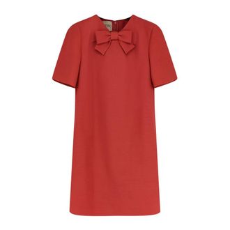 Valentino Bow-detail Short Dress - - Dresses - Damen - Rot - S