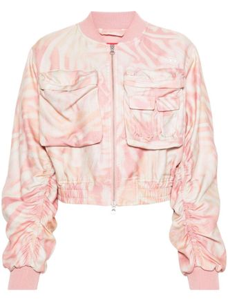 Diesel Bomberjacke mit abstraktem Print - Rosa