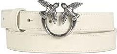 Pinko Love Berry H2 Belt Veau Set Ceinture Femme, Z14q_blanc Soie-antique Gold, L