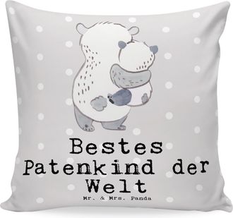 Mr. & Mrs. Panda Sofakissen Panda s Patenkind - Geschenk, Geburtstag, Freude Machen, Geburtstagsgeschenk, Taufe, Kissenhülle, Patentante, Kissen