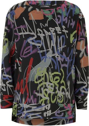 Doris Streich Rundhalspullover mit Graffiti-Muster