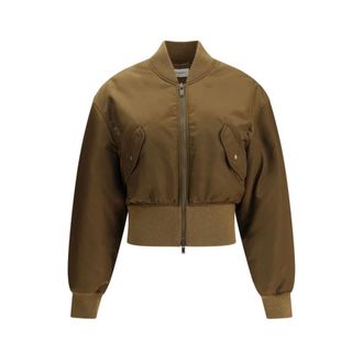 Saint Laurent Gl&auml;nzende Nylon Bomberjacke - - Jackets - Damen - Gr&uuml;n - S