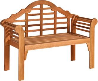 Giantex Giantex Gartenbank, faltbar, aus Holz, 2 Personen, Gartenbank, elegantes Design, mit geneigter Rückenlehne und ergonomischen Armlehnen, Außenbank, Bel