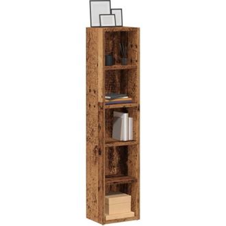 vidaXL Vidaxl - Armoires &agrave; CD 2 pcs vieux bois 21x16x93,5 cm - Bois ding&eacute;nierie r&eacute;sistant &agrave; lhumidit&eacute; - 5 compartiments pour 80 CD - Style moderne