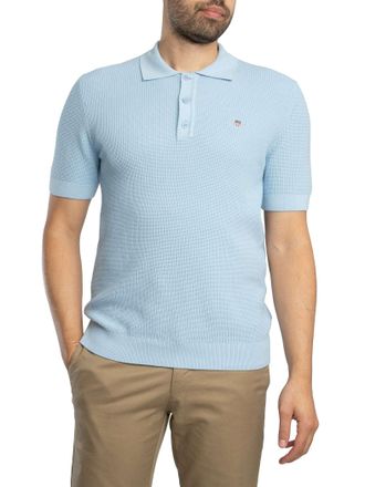 GANT Poloshirt Aus Mikrotexturierter Baumwolle, Blau
