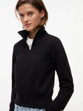 Tommy Jeans Sweatshirt TJW SLIM S FLAG 1/4 ZIP MOCKNECK Baumwolle, slim fit