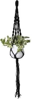 Artevasi MAKRAMEE, dekorativer Blumentopfhalter, Einzelspiralknoten Schwarz 100CM