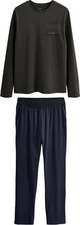 Next Homme Ensemble Pyjama en Jersey 100% Coton à Manches Longues Slate Grey/Navy XS