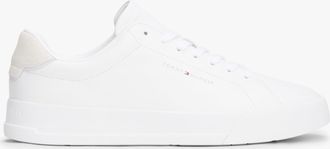 Tommy Hilfiger Herren Court Sneaker Detail Essential aus Leder, Wei&szlig; (White), 41