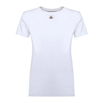 Vivienne Westwood Baumwoll-T-Shirt mit Rundhalsausschnitt - - Tops - Damen - Wei&szlig; - S