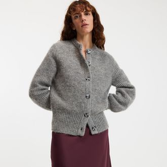 La Redoute Collections Cardigan Alpaga M&eacute;lang&eacute; Signature Ambroise