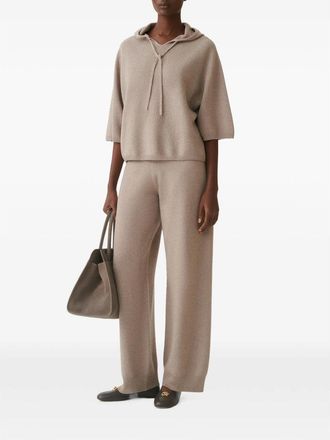 Fabiana Filippi Elbow-Length Silk Blend Hoodie - Taupe