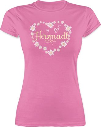 Shirtracer Shirt Damen - Kompatibel mit Oktoberfest - Herzmadl Madel MADL M&auml;del - XXL - Rosa - trachtenshirt bayrische Funshirts f&uuml;r Frauen Trachten t Shirts bay