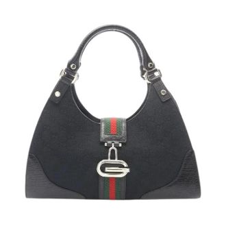 Gucci Sac bandouli&egrave;re pr&eacute;-propri&eacute;t&eacute; en toile GG Sherry Line - Femme - Pre-owned - Noir - Taille: ONE Size