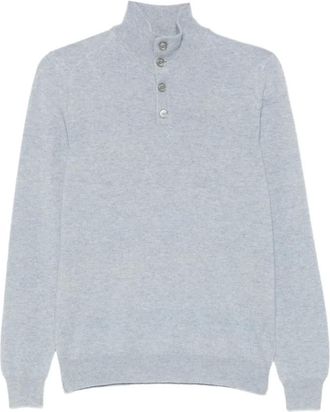 Fedeli Pull Col Roul&eacute; - Homme - Pulls - Bleu - Taille: L
