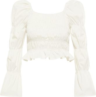 Faina Damen Bluse tuxe, Wollweiss, XS