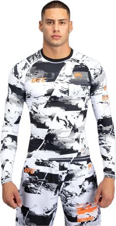 Venum UFC Zenith Herren Schwarz/Wei&szlig;/Orange Authentic Fight Week Performance mit kurzen &Auml;rmeln Rashguard - XL