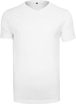 Build Your Brand Light T-Shirt V-Neck, XXL, White