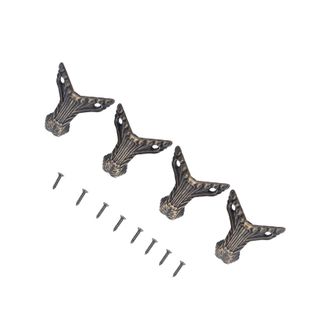 Generic 12 St&uuml;ck Vintage-Schmuckschatullenbeine aus Legierung, Rostfrei, Stabile Holzetuibeine f&uuml;r Holzkisten-Eckenschutz, Kantendekoration