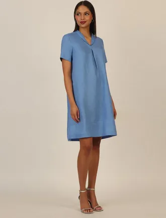 Mint & Mia Midikleid mit Falte und V-Ausschnitt