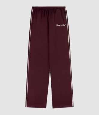 Sporty & Rich Jogging Signature Logo Retro Bordeaux White