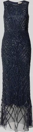 Lace & Beads Maxikleid mit Perlen und Rundhalsausschnitt