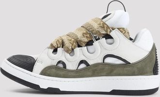 Lanvin Low-Top Sneaker - Leather Sneakers With Suede Accents - Gr. 44 (EU) - in Wei&szlig; - f&uuml;r Damen