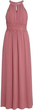 Vila Vila Vimilina Noos Maxi Dress Col Ras du Cou Robe de soirée, Rose Mesa-Détails : élastique, 42 Femme