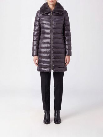 Herno Knielange Daunenjacke aus wasserabweisendem Ultraleicht-Nylon mit Pelzkragen