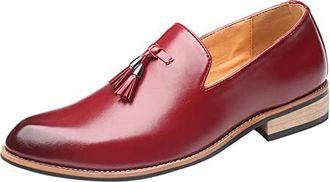 Generic Mocassins &agrave; enfiler en cuir synth&eacute;tique pour homme, chaussures habill&eacute;es &agrave; bout pointu - Chaussures Oxford &agrave; talon bas - Chaussures daffaires tendance