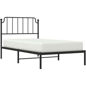 vidaXL Bettgestell mit Kopfteil Metall Schwarz 100x200 cm Vidaxl