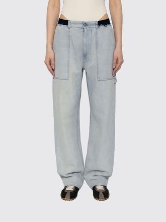 Maison Margiela Jean large &agrave; taille haute en denim de coton