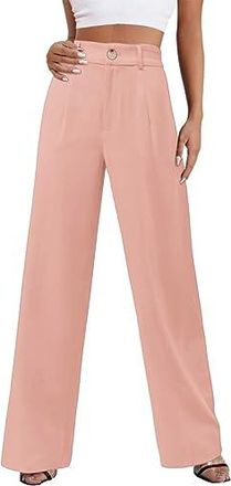 Generic Pantalon de surv&ecirc;tement ample pour femme - Taille haute - Jambe large - Coupe ample - Taille &eacute;lastique avec poches - Fermeture &eacute;clair - Fermeture &agrave; bo